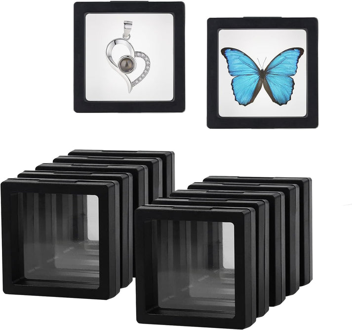 5X5 Jewellery Floating Display Frame Box - 3D Effect Transparent Displ ...